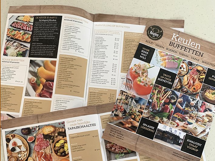 Buffet folders voor Slagerij Keulen - Bonapetit Fooddesign
