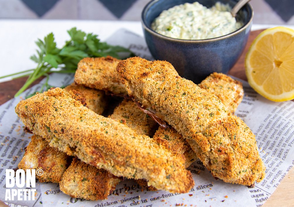 Homemade Vissticks uit de Airfryer met Tartaarsaus - Bonapetit