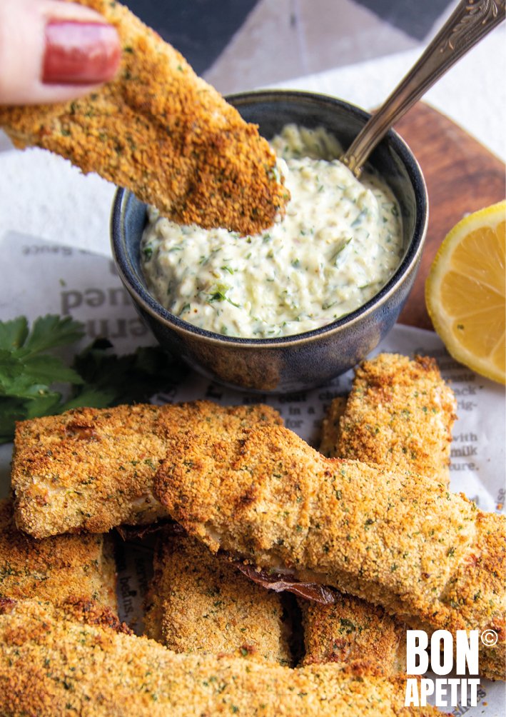 Homemade Vissticks uit de Airfryer met Tartaarsaus - Bonapetit