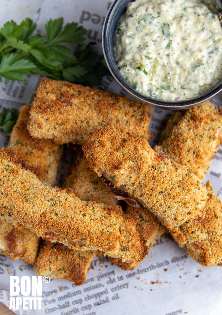 Homemade Vissticks uit de Airfryer met Tartaarsaus - Bonapetit